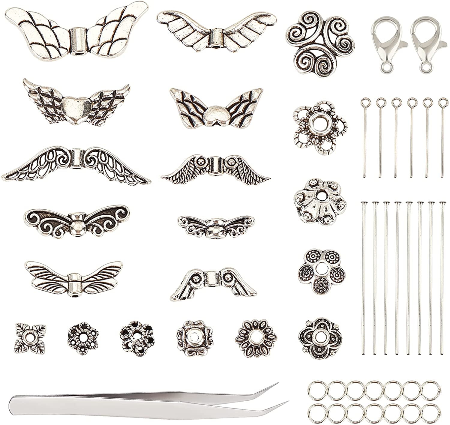 431pcs Angel Craft Set 100pcs Angel Fairy Wing Spacer Beads 100pcs ...