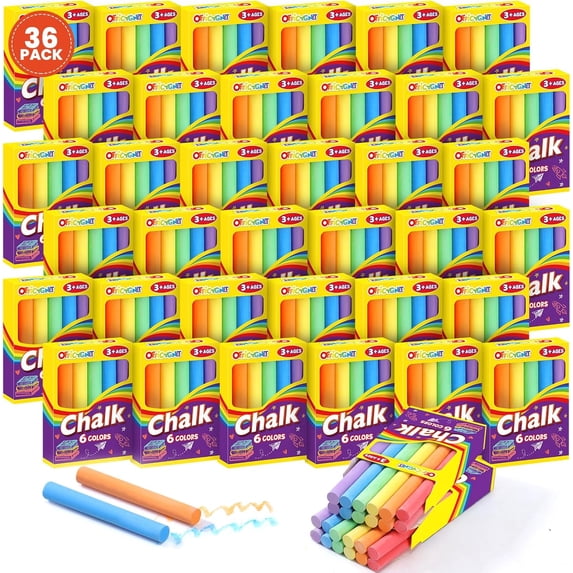 432 Count Colored Chalk, 36 Packs Color Chalk Bulk, Bulk Chalkboard ...