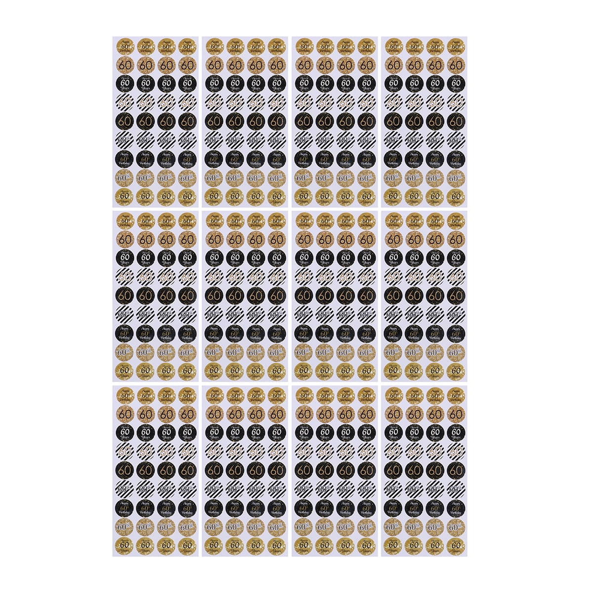 432pcs Creative 60th Birthday Sealing Stickers Round Label Self ...