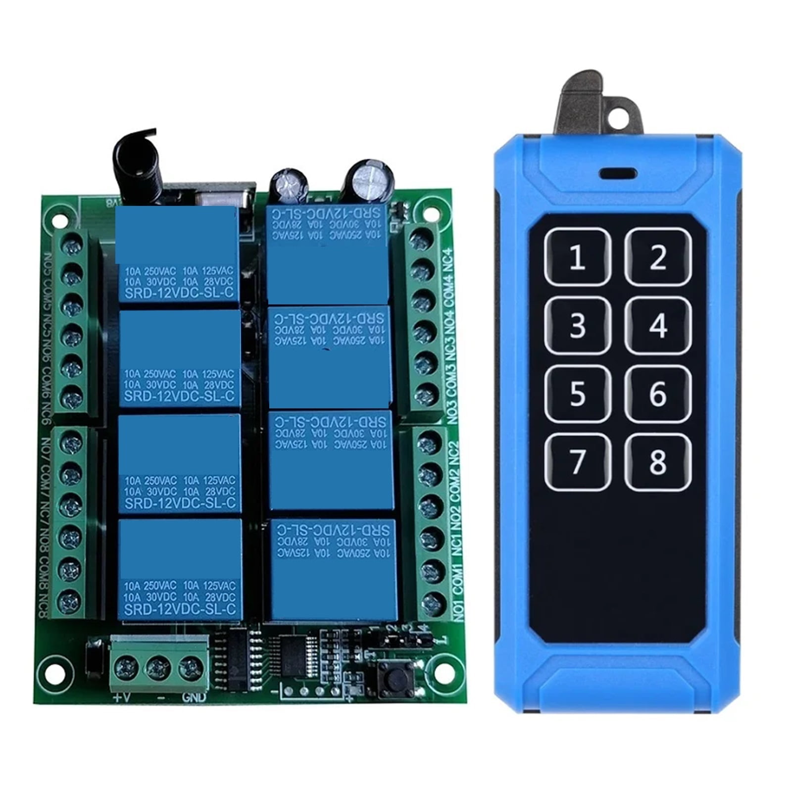 433 DC12/24 8CH Wireless Remote Control Switch Remote Control System Receiver Industrial ...
