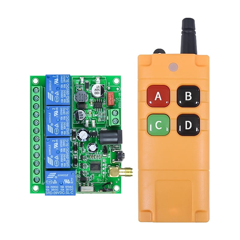 433M Ndustrial DC 12V-36V 4CH RF Wireless Remote Control Switch Radio ...