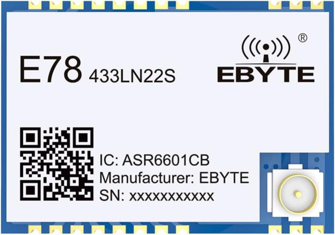 433MHz LoRaWAN SoC ASR6601 LoRa Module E78-433LN22S(6601) 22dBm ...