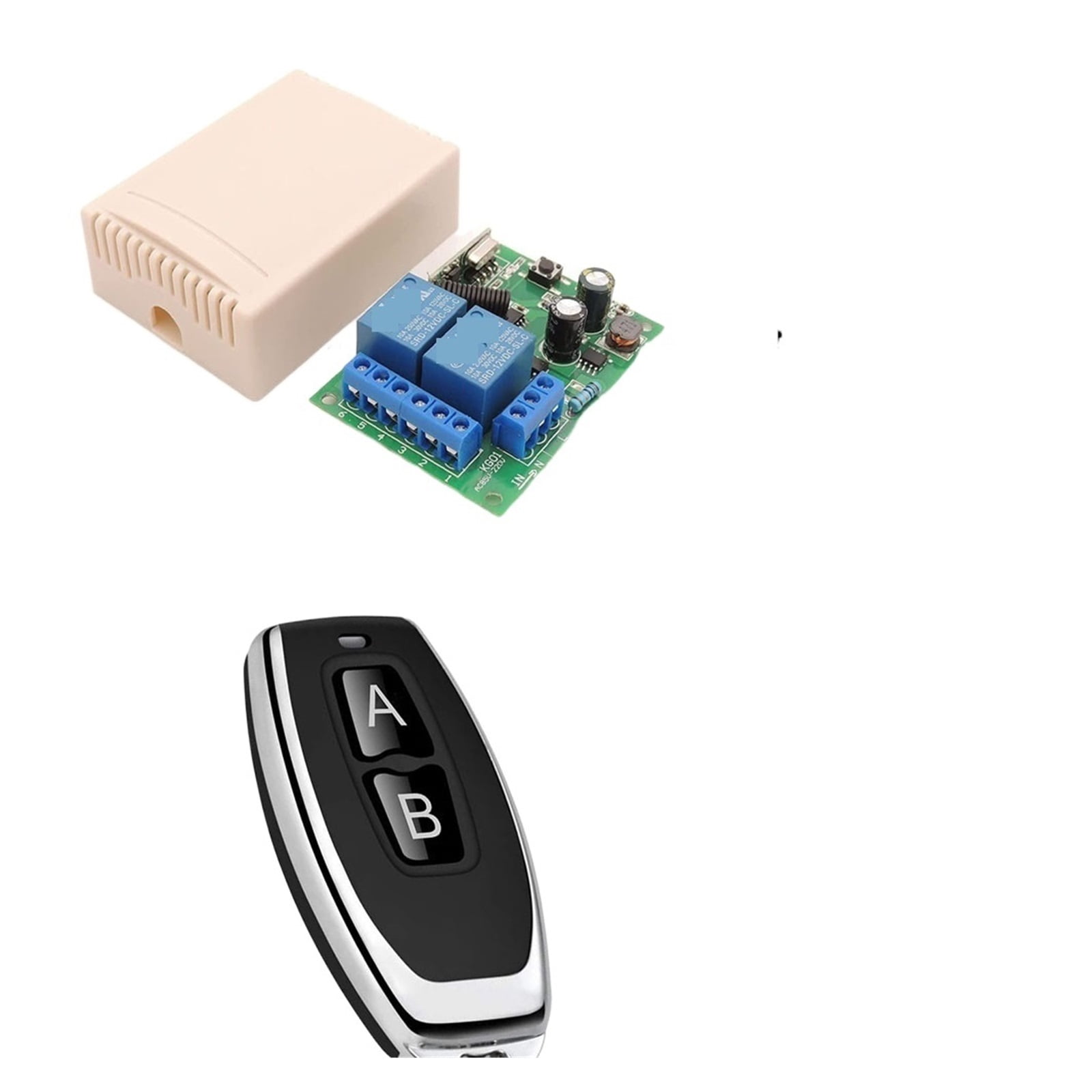 433MHz Universal Remote Control Gate Door Module Relay Receiver And 2 ...