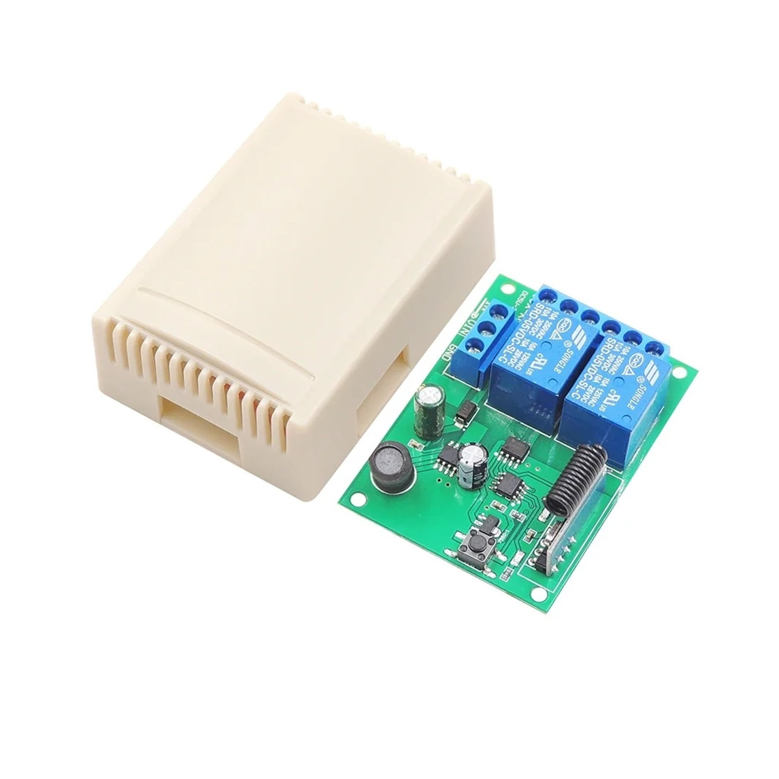 433MHz Universal Wireless Remote Control Switch DC 6V 12V 24V 2 Channel RF Receiver, 50m Remote ...