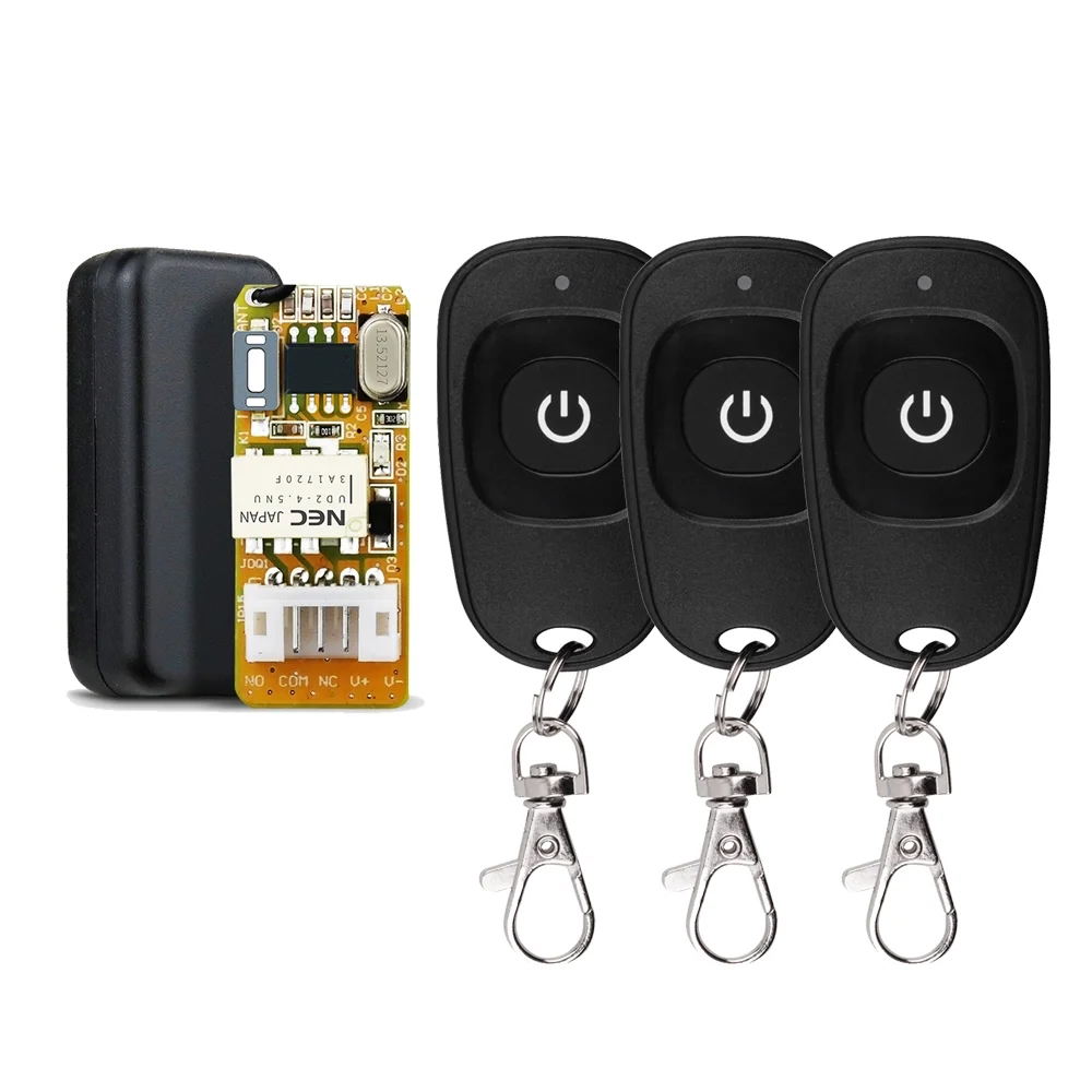 433Mhz DC5 -12V ASK Mini Relay Remote Control Switch Small Contact NO ...