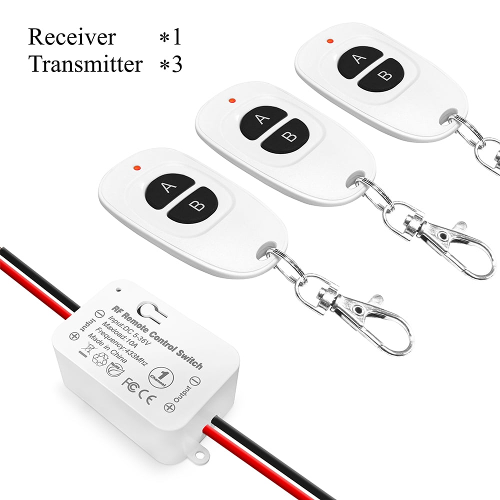 433Mhz Wireless Remote Control Switch 10A DC 6V 12V 24V 30V 36V Mini RF ...