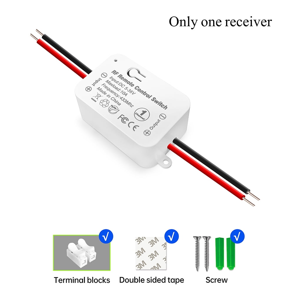 433Mhz Wireless Remote Control Switch 10A DC 6V 12V 24V 30V 36V Mini RF ...