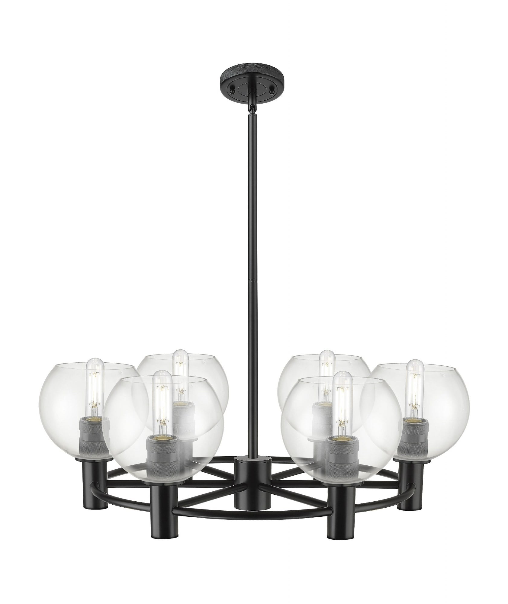 434-6CR-BK-G122-6-Innovations Lighting-Crown Point - 6 Light Stem Hung ...