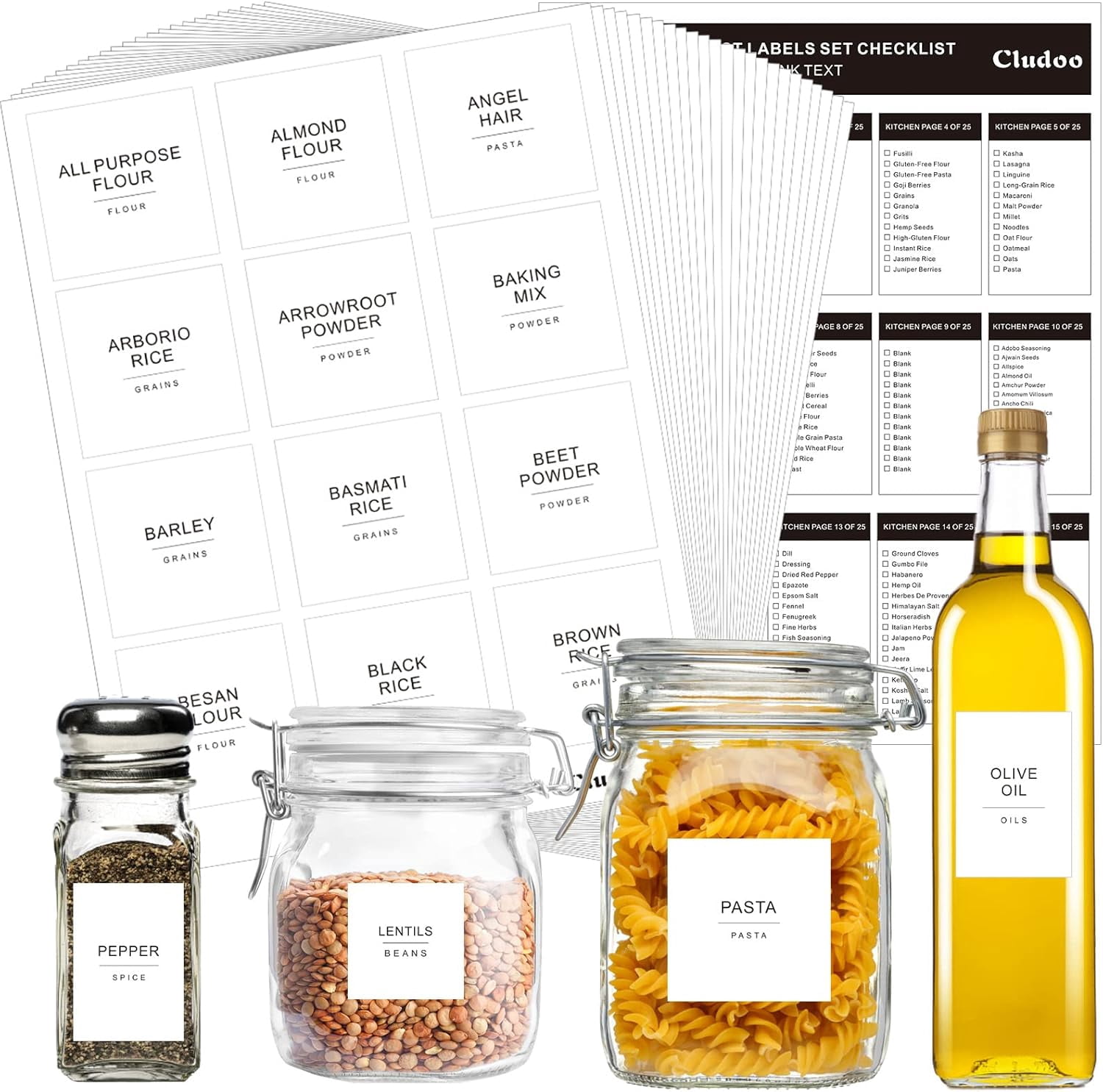 434 Pcs Kitchen Pantry Labels for Food Containers with DIY Blank Labels ...
