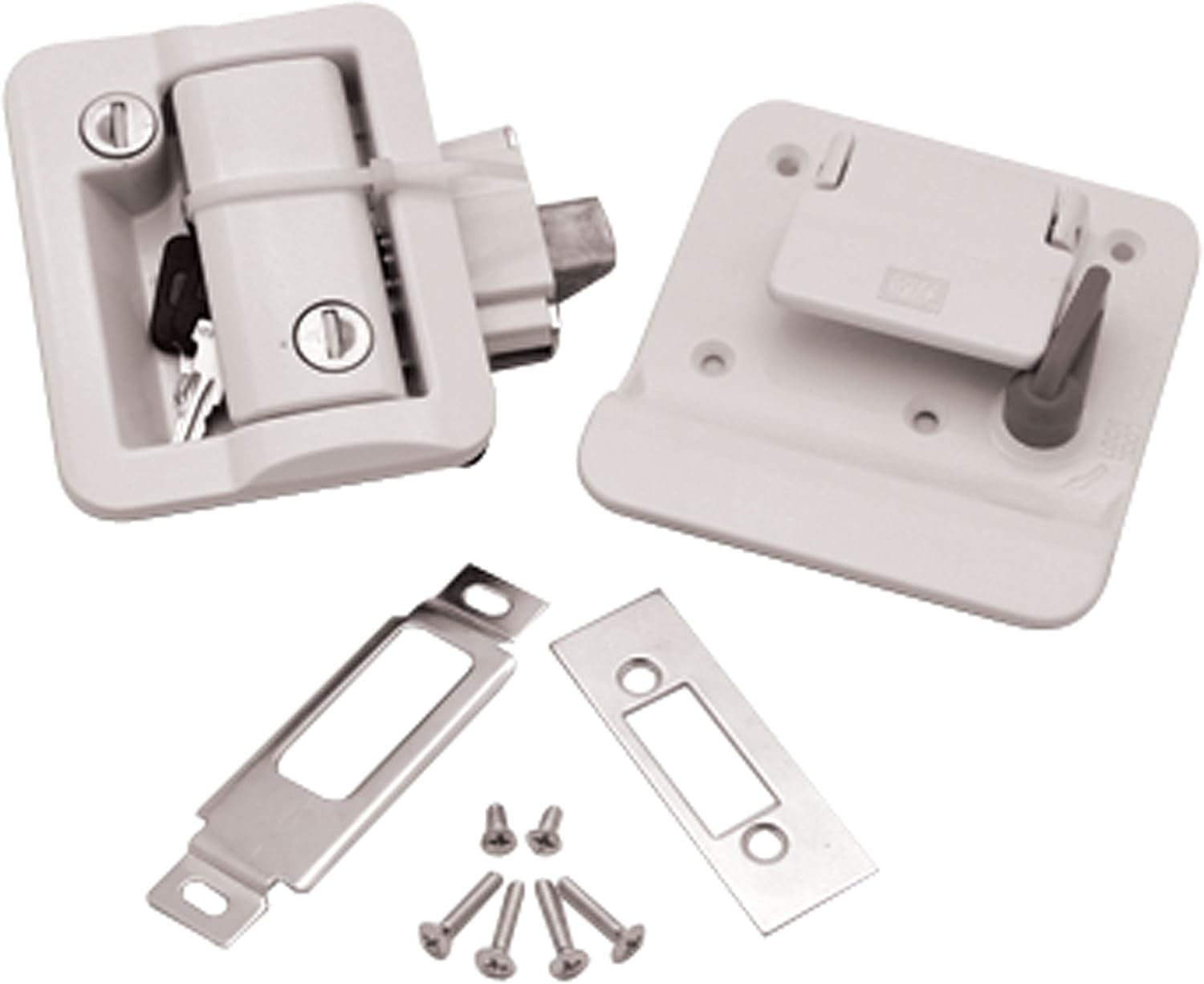 43610-09 FIC Travel Trailer Lock with Deadbolt - White - Walmart.com