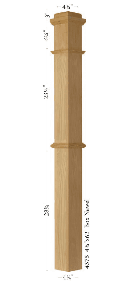 4375 Red Oak Box Newel Post - Walmart.com