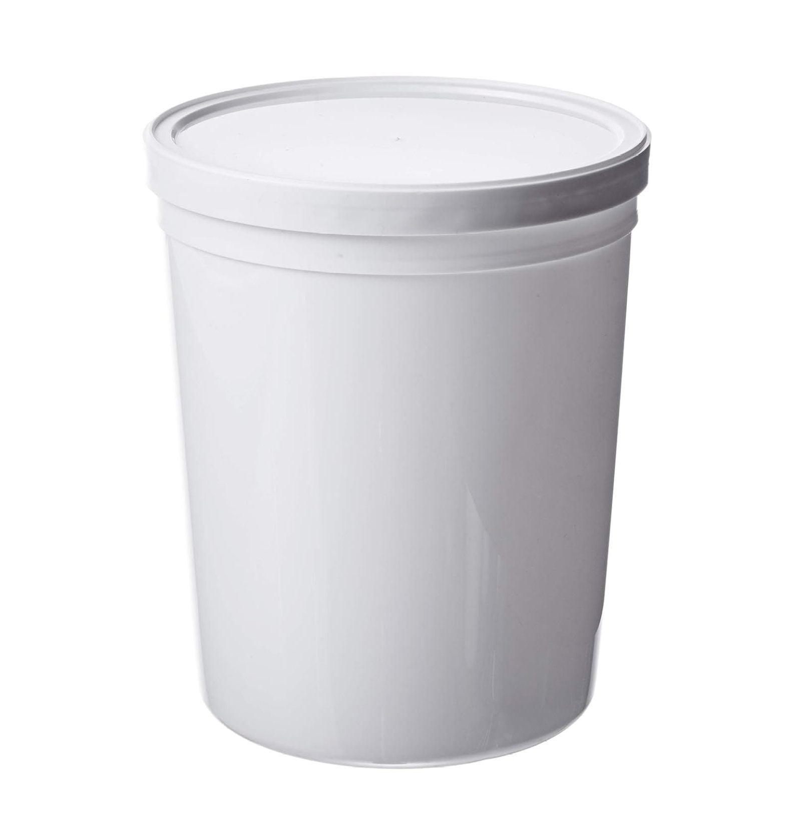 43900 Round Tub with Cover, HDPE, 80 oz., 10 Piece, White - Walmart.com
