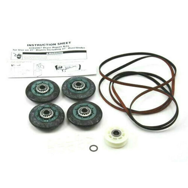 Whirlpool 4392067 Dryer Repair Kit with Drum Roller, Ring Pulley ...