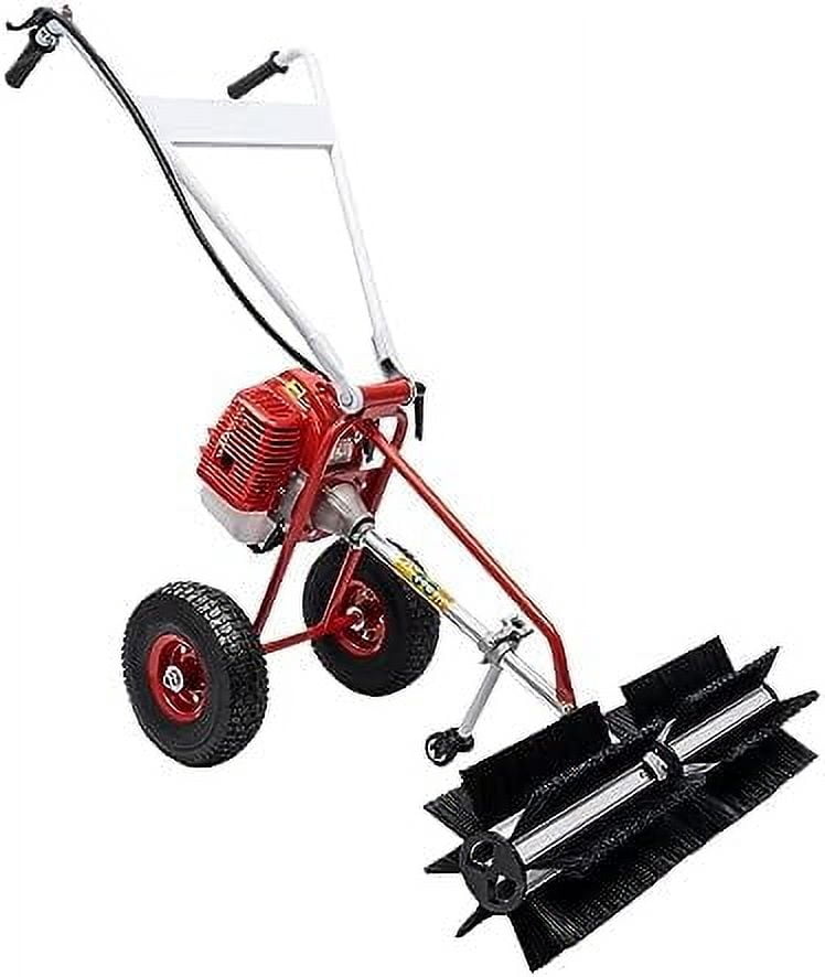 43CC 1.7HP Gas Power Broom Sweeper,Powered Brush Sweeping Broom Walk ...