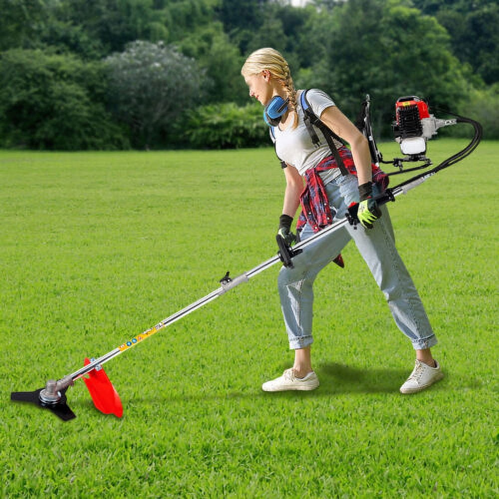 43CC 2-Stroke Grass String Trimmer Straight Shaft Brush Cutter Gas Weed ...