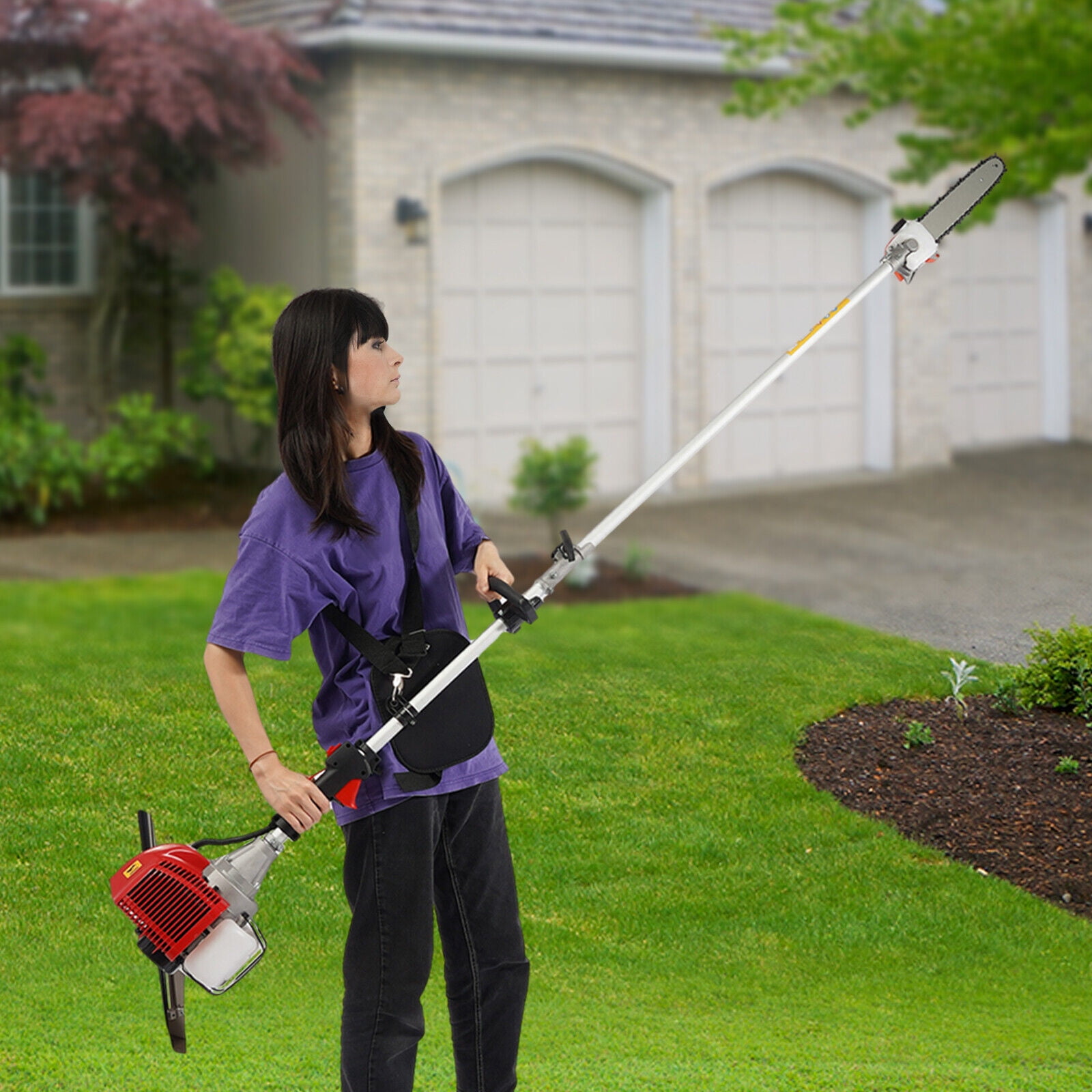 43CC Gas Powered Pruning Chain Saw Tree Branch Pruner Long Pole Trimmer ...