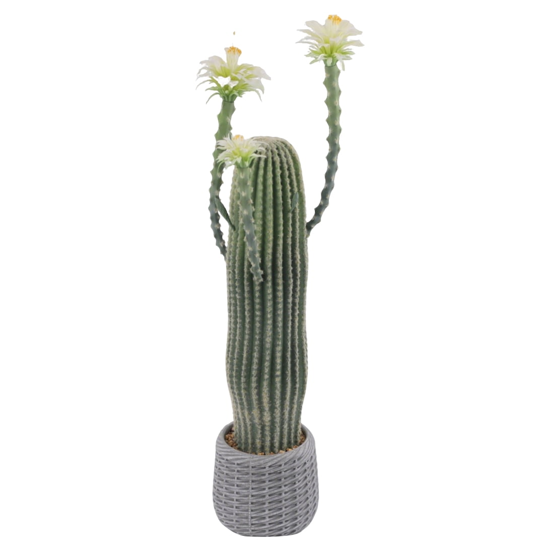 43Inch Tall Artificial Cactus, Potted Faux Cacti Fake Plants, Realistic ...