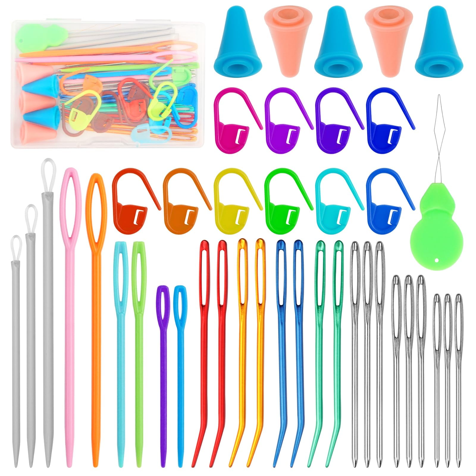 43PCS Yarn Needle Pack, Crochet Needles for Crocheting Yarn, Assorted ...