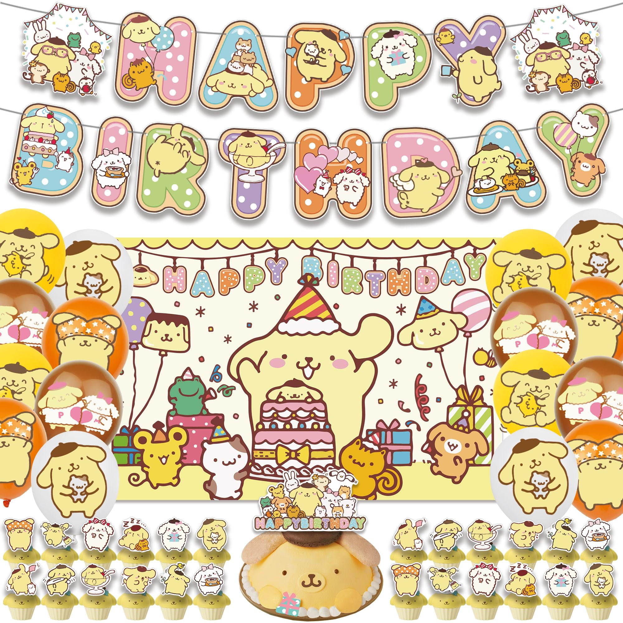 43Pcs Cartoon Dog Theme Birthday Decorations Include Birthday Backdrop ...