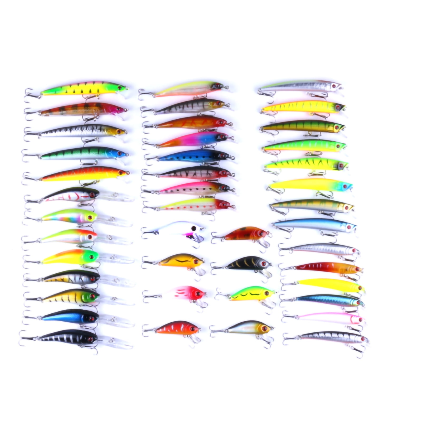 43Pcs Fishing Lure Plastic Artificial Fishing Bait Full Kit for Outdoor ...