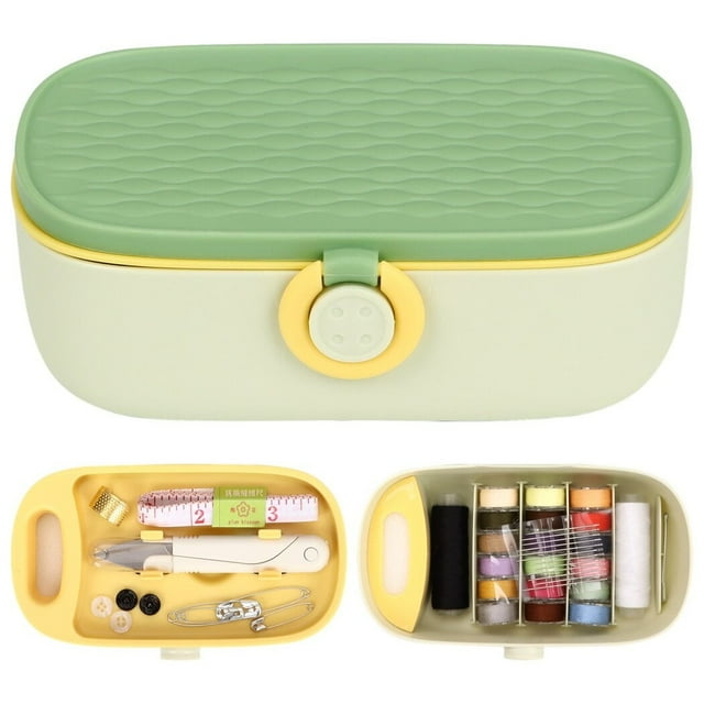 43Pcs Sewing Project Kit with Plastic Box, Portable Hand Sewing Thread ...
