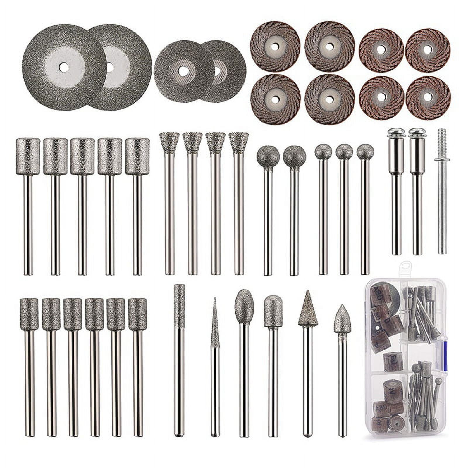 43Pcs Stone Carving Set,26 Diamond Burr Bits, 10 Impeller,4 Cutting ...