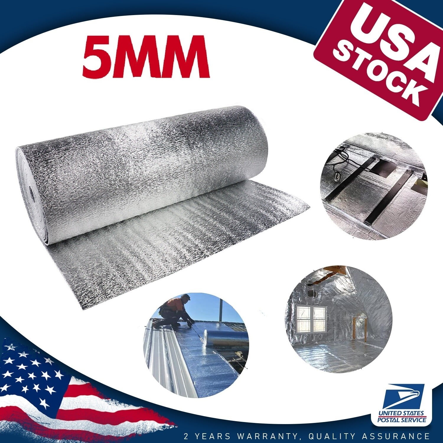 43Sqft Double Bubble Reflective Thermal Aluminum Foil Radiant Heat ...