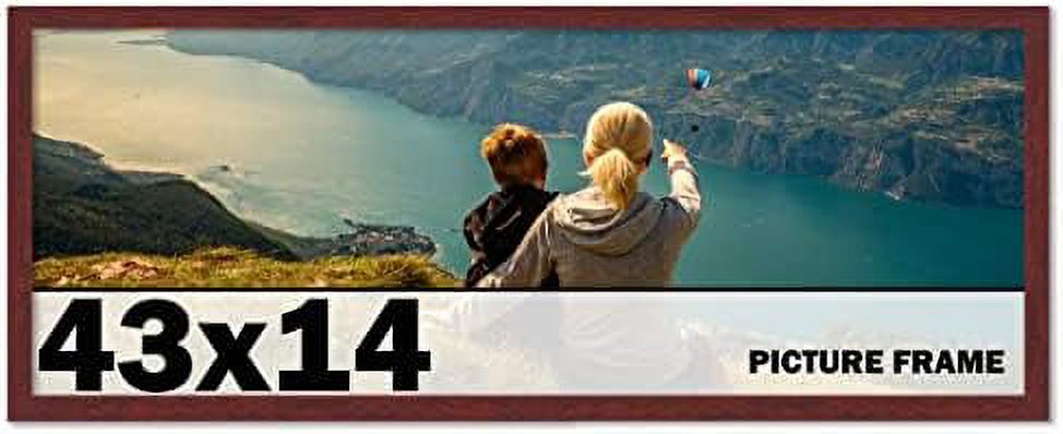 43X14 Frame Brown Mahogany Picture Frame - 100% Solid Wood Frame Kit ...