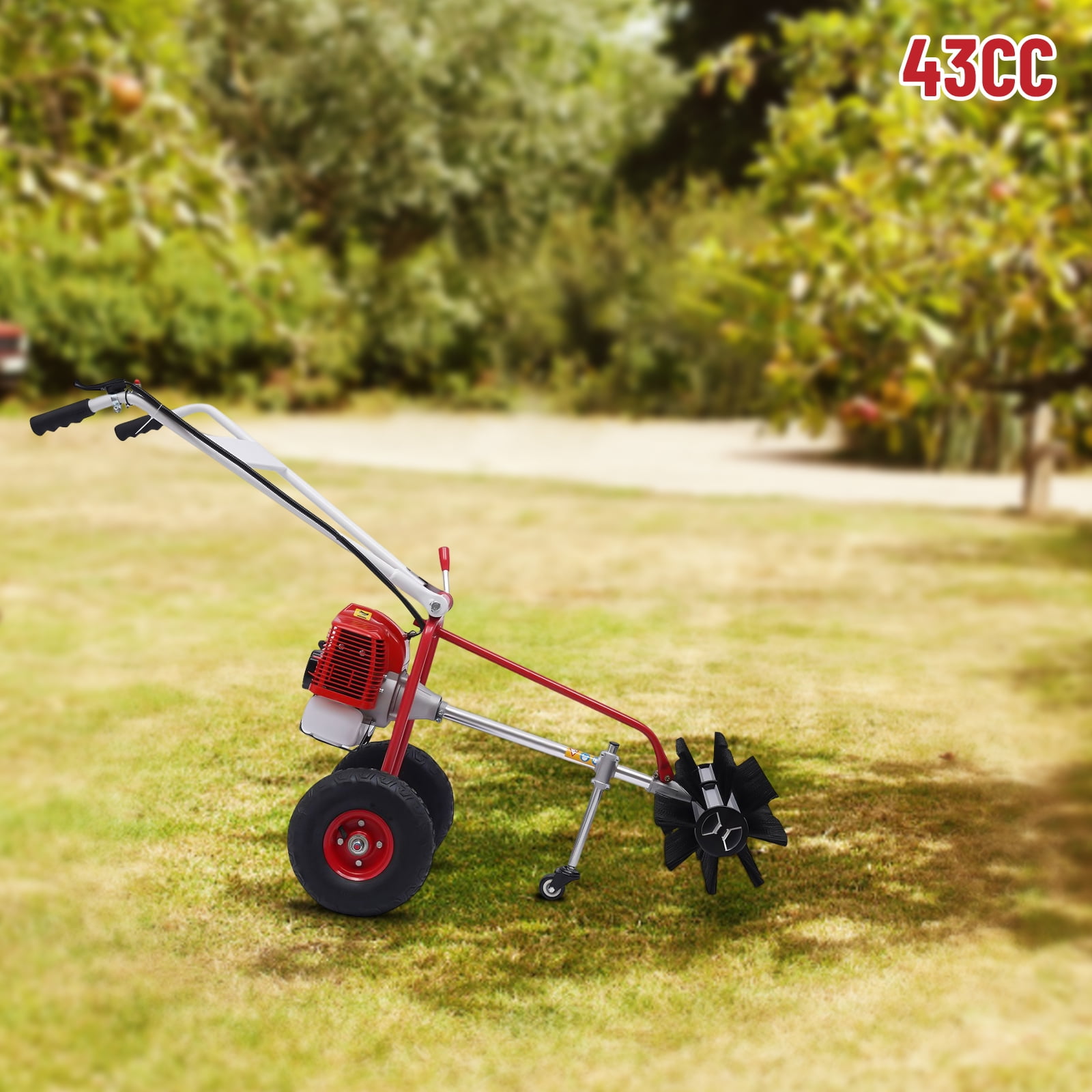 43cc Powerful Gasoline-Powered Walk-Behind Sweeper with Nylon Brush ...