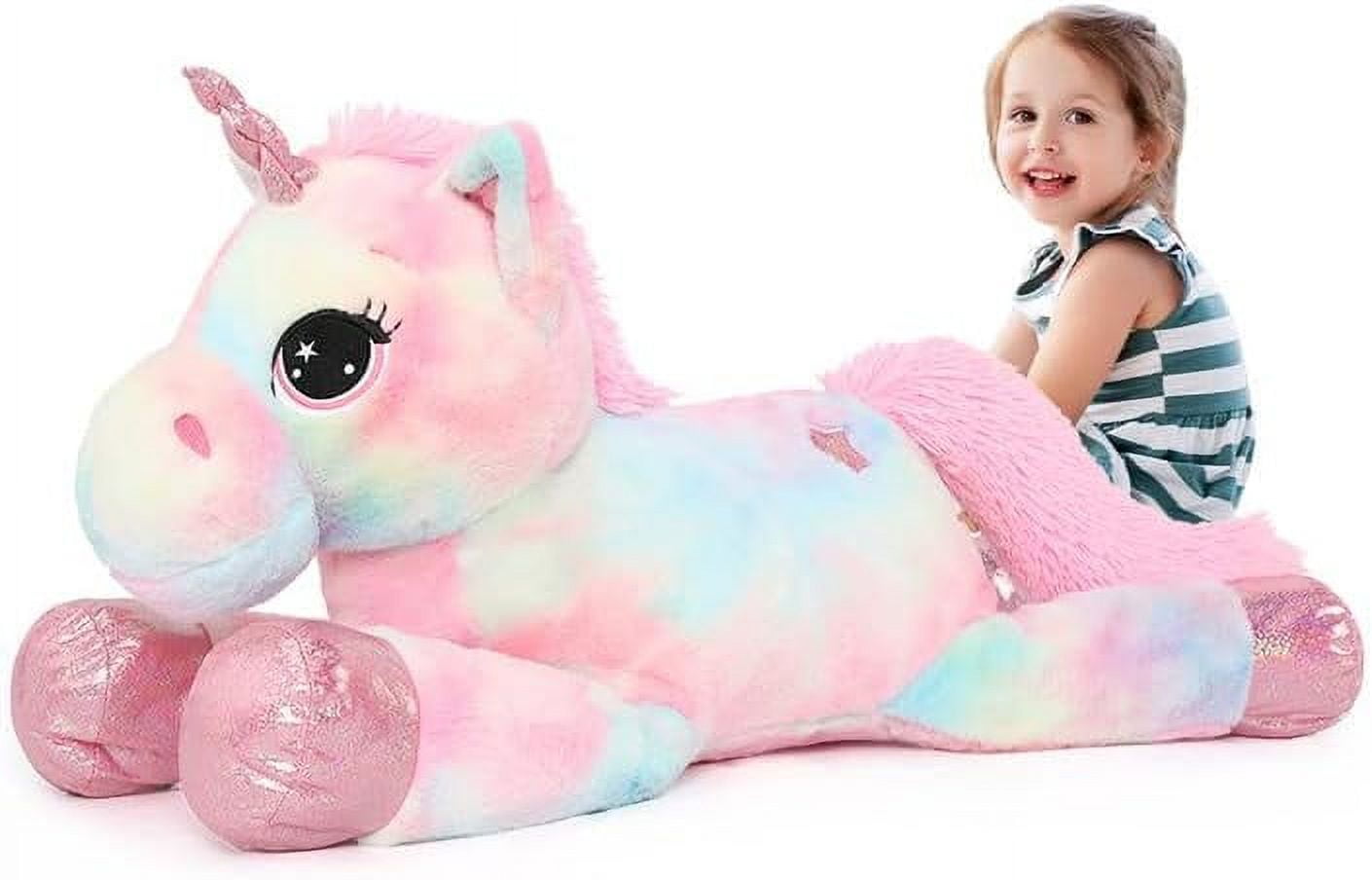43in Giant Unicorn Plush Toys,Big Rainbow Purple Unicorn Stuffed ...