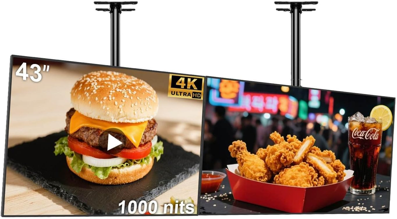 43inch Digital Signage Display, 4K UHD 1000nits High Brightness ...