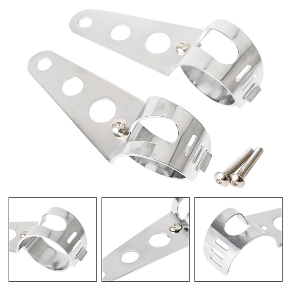 43mm-50mm Fork Chrome Headlight Mount Bracket Motorcycle Headlamp ...