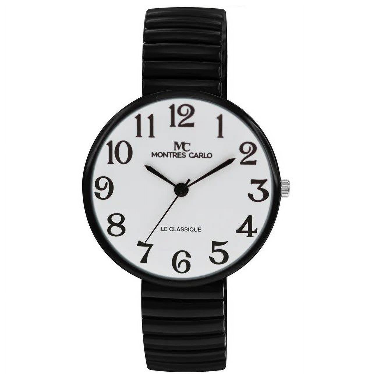 43mm Montres Carlo Fashion Women's Quartz Flex Metal Band Luxury Dress ...
