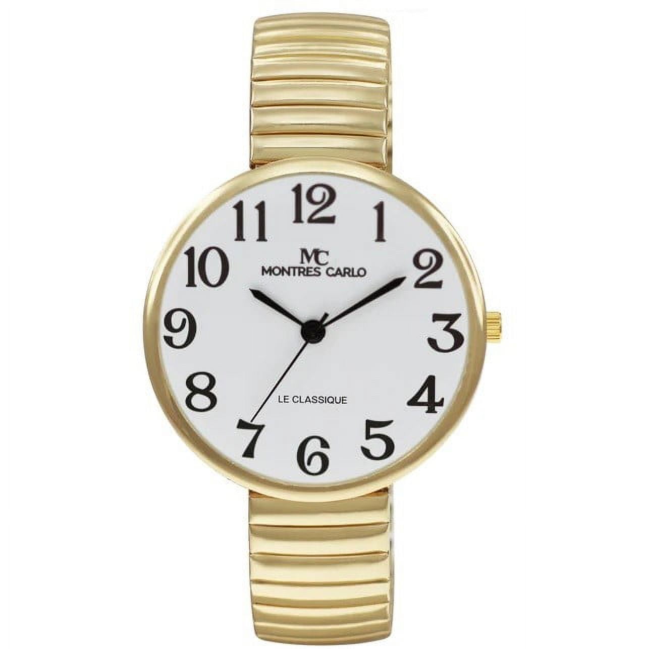43mm Montres Carlo Fashion Women's Quartz Flex Metal Band Luxury Dress ...