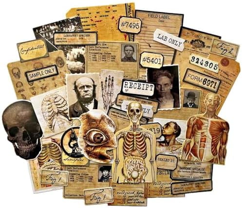 43pcs Dark Aesthetic Ephemera Junk Journal Supplies, Gothic Scrapbook ...