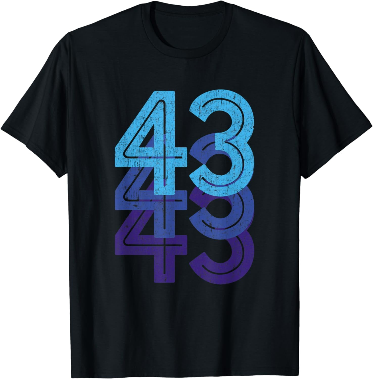 43rd Birthday Lucky Number 43 Sports Team Birth Age Year T-Shirt ...