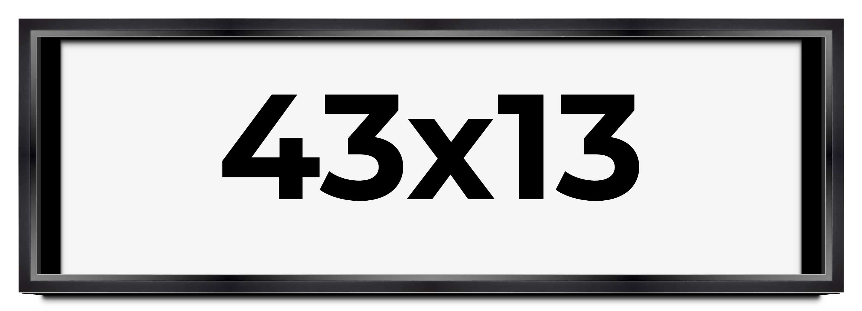 43x13 Shadow Box Frame Black | 1.25 inches Deep Real Wood Contemporary ...