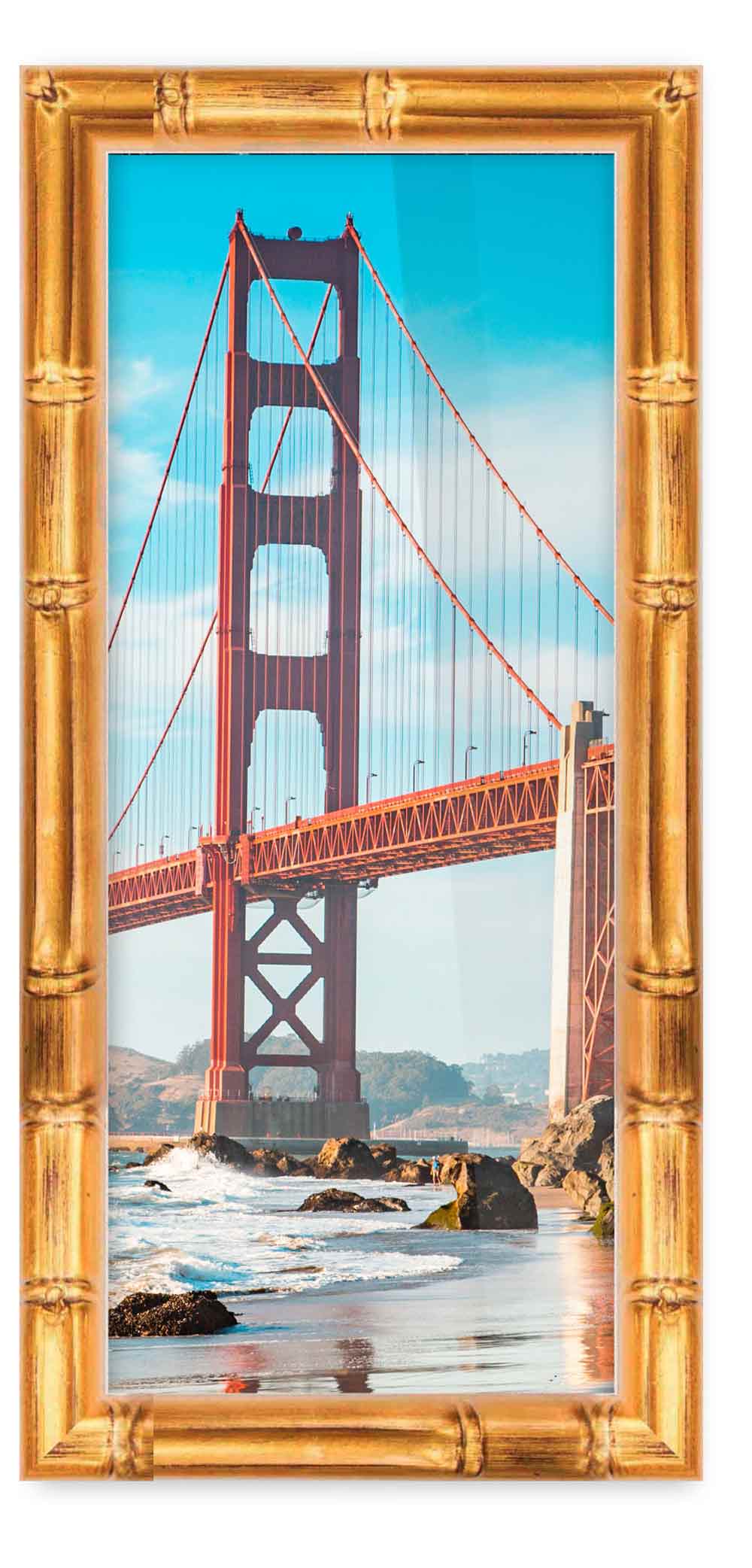 43x18 Frame Gold Bamboo Picture Frame - Complete Modern Photo Frame ...