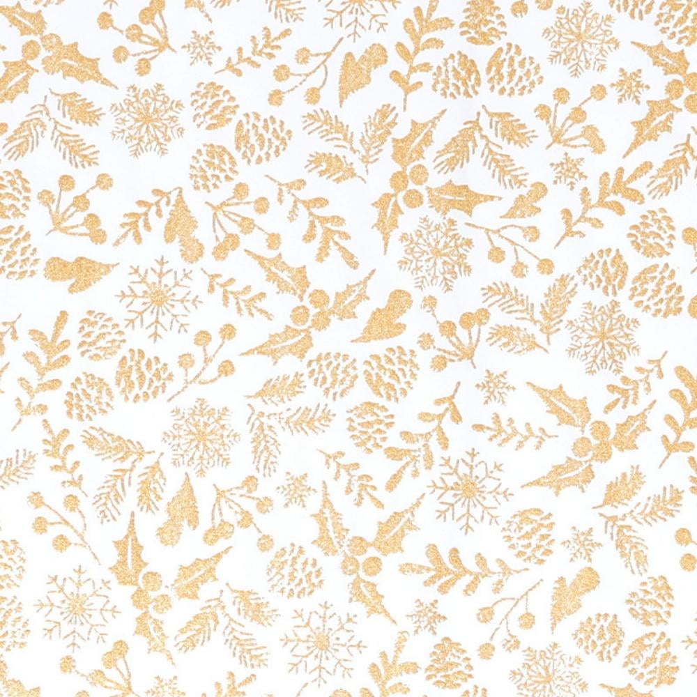 43x300cm Gilded Christmas Gift Wrapping Paper Christmas Snowflake Bow ...