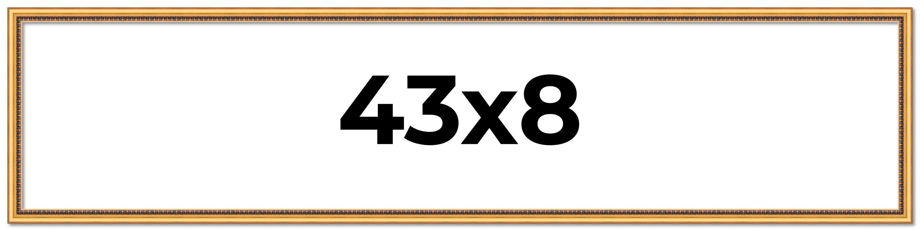 43x8 Frame Beaded Gold Solid Wood Picture Frame | 0.75 Inches Moulding ...