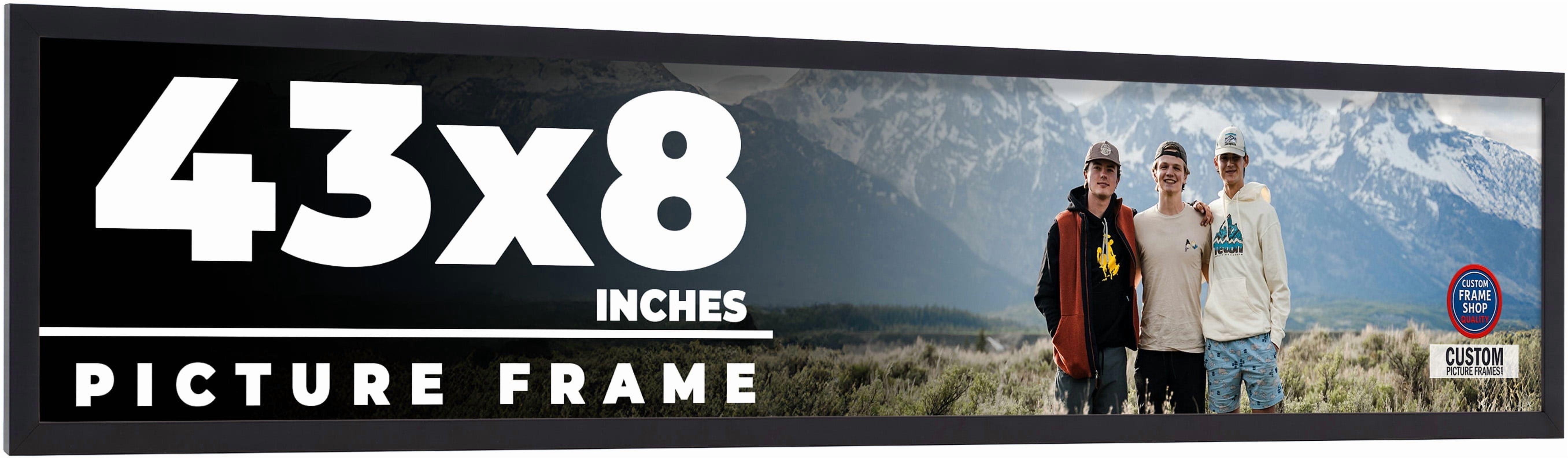 43x8 Frame Black Real Wood Picture Frame Width 0.75 inches | Interior ...