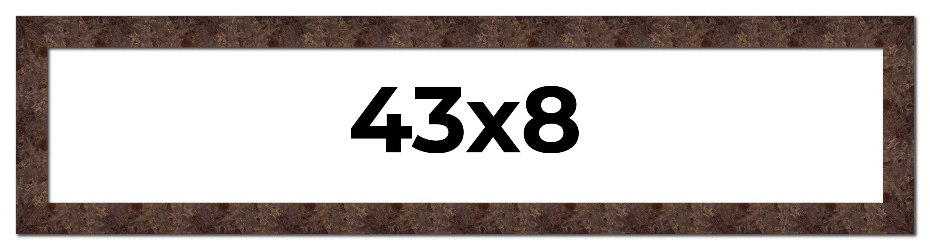43x8 Frame Brown Burl Real Wood Picture Frame Width 1.625 Inches ...