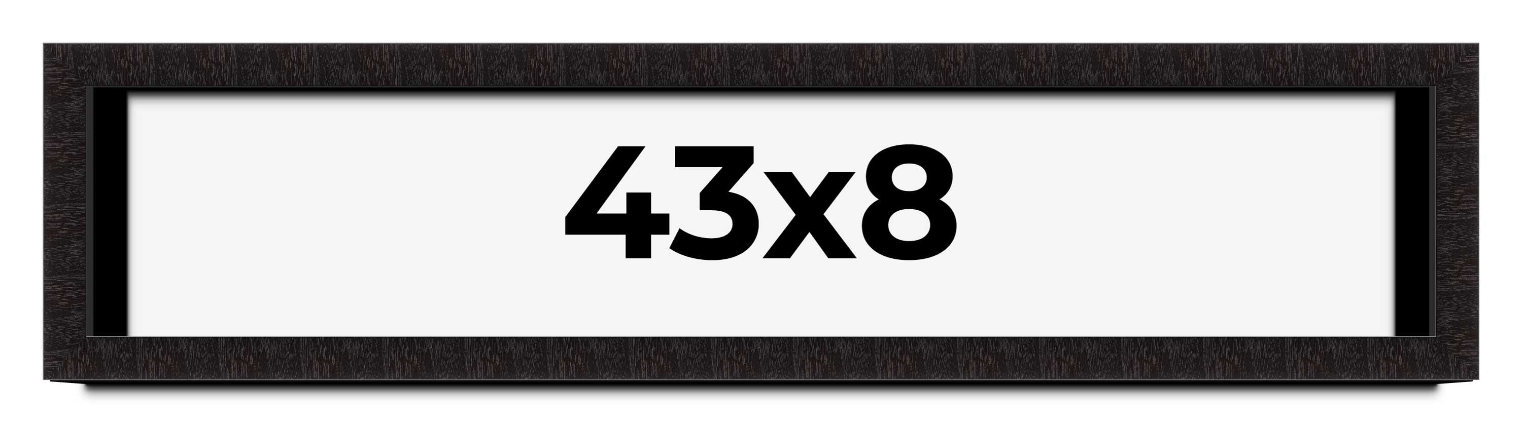 43x8 Shadow Box Black Solid Wood Display Picture Frame | 1 Inch Rabbet ...