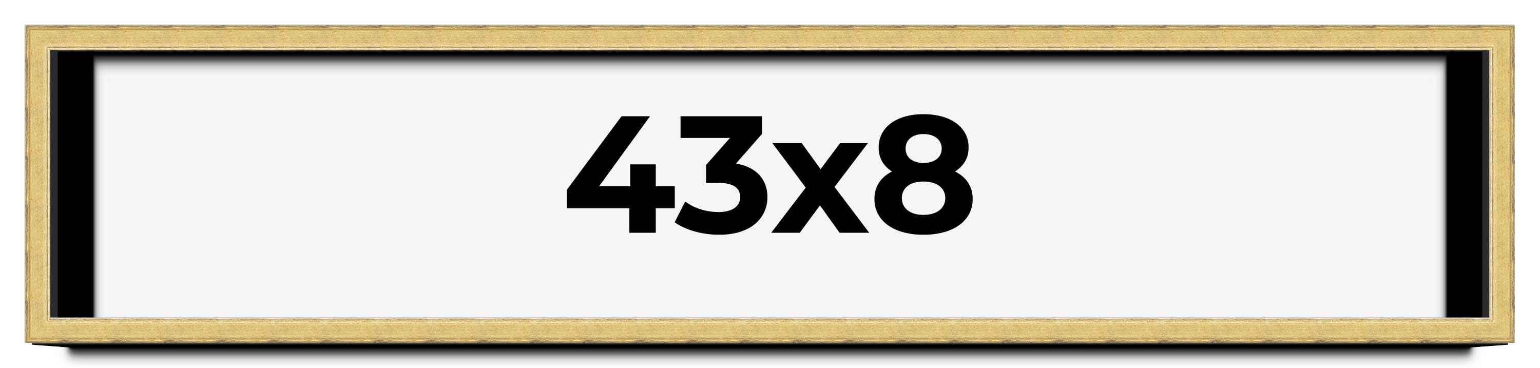 43x8 Shadow Box Frame Gold | 1.375 Inches Deep Real Wood Contemporary ...