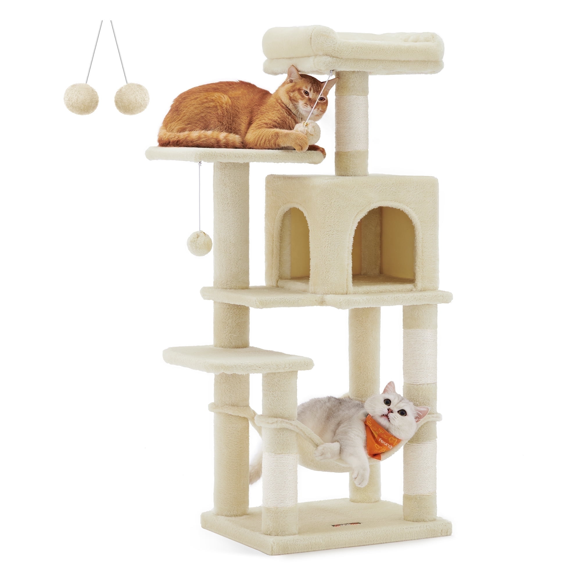 44.1'' Cat Tree Tower for Indoor Cats ,Multi-Level Cat Condo Cat ...
