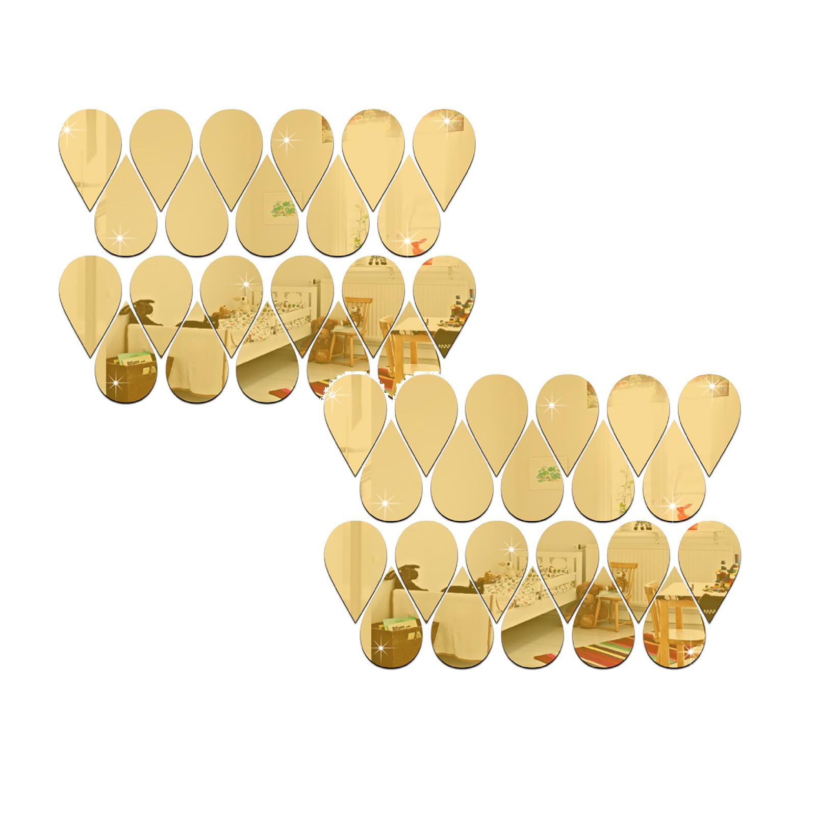 44/22pcs Waterdrop Mirror Acrylic Wall Sticker Removable Acrylic Mirror ...