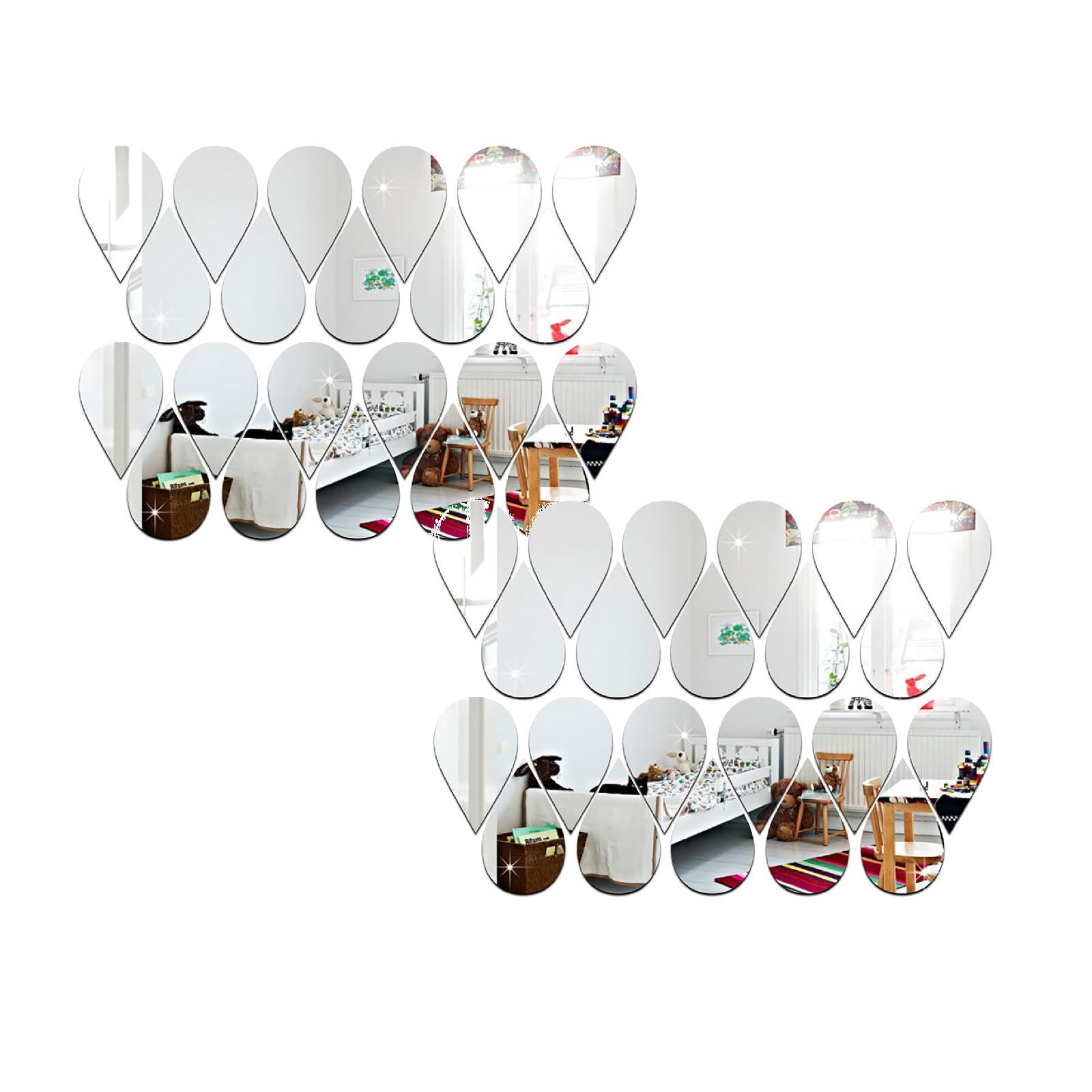 44/22pcs Waterdrop Mirror Acrylic Wall Sticker Removable Acrylic Mirror ...