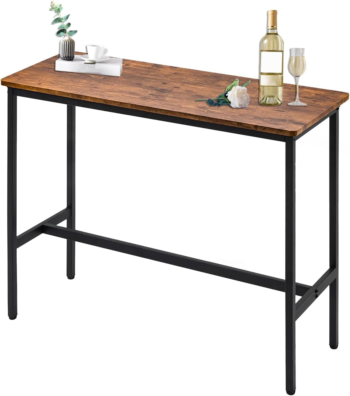 44.5" Bar Table, Bar Height Pub Table, Counter Height Bar Table, Narrow Rectangular Bar Table ...