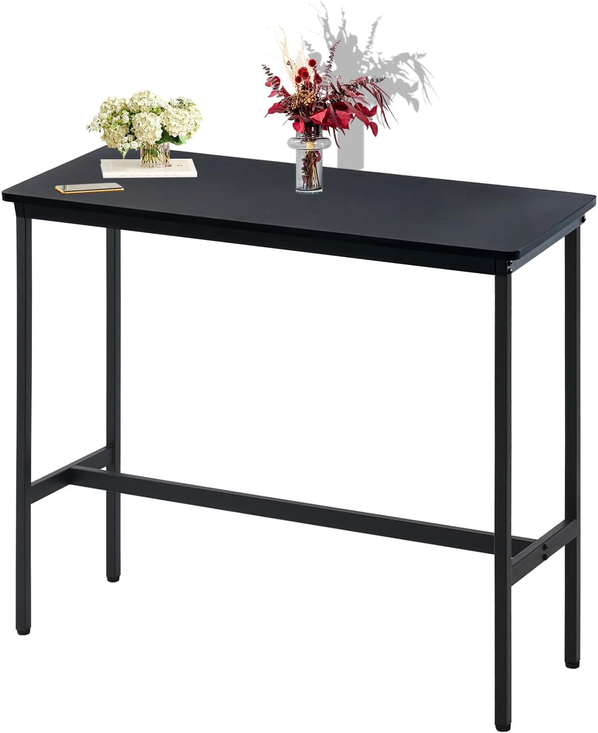 44.5" Bar Table, Counter Height Pub Bar Tables, Narrow Rectangular Tall ...