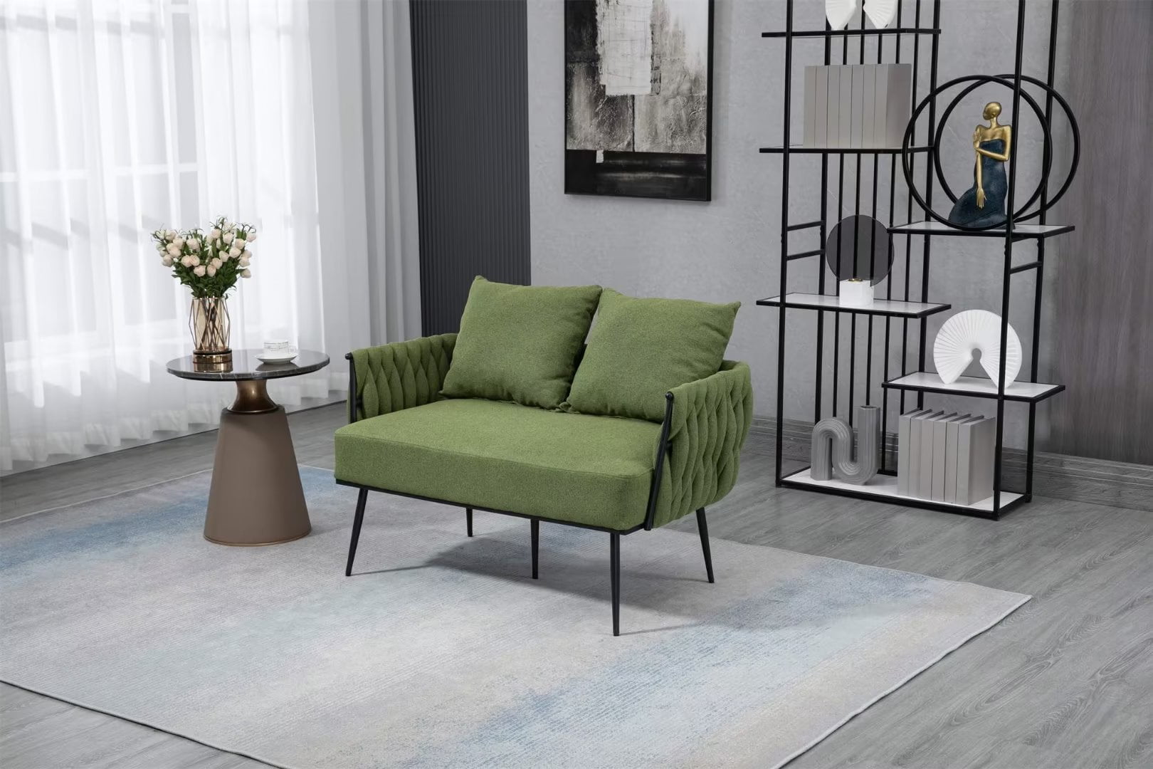 44.5"W Accent Sofa, Velvet Accent Sofa Modern Upholstered Arm sofa ...